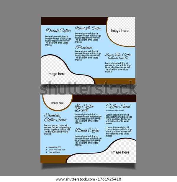 Coffee Shop Trifold Brochure Template Stock Vector (Royalty Free ...