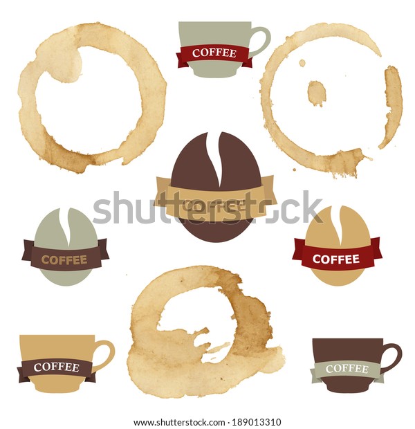 Coffee Stains Symbols Set Vector Illustration Stock Vector (Royalty ...