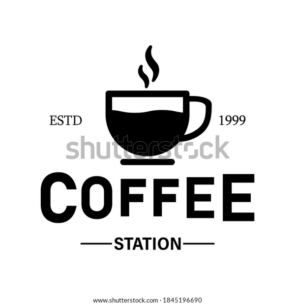 Coffee Station Logo Cup Coffee Cafe Stock Vector (Royalty Free ...