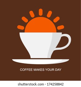 Coffee Sun Flat Vector Illustration Stock Vector (Royalty Free ...