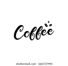 Coffee Text Word Hand Drawn Lettering Stock Vector (Royalty Free ...