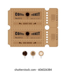 Coffee Ticket On White Background Vector Stock Vector (Royalty Free ...
