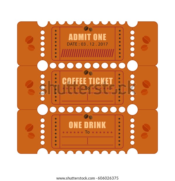 Coffee Ticket On White Background Vector Stock Vector (Royalty Free ...