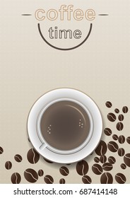 Coffee Time Design Poster Brown Background Stock Vector (Royalty Free ...