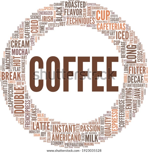 Coffee Vector Illustration Word Cloud Isolated Stock Vector (Royalty ...