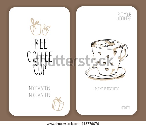Coffee Voucher Card Vector Template Your Stock Vector (Royalty Free ...