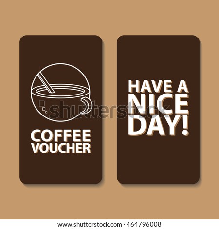 Coffee Voucher Discount Card Template Your Stock Vector (Royalty Free ...