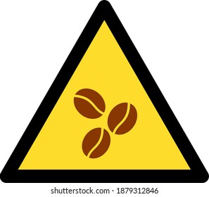 Coffee Warning Icon Flat Style Isolated Stock Vector (Royalty Free ...