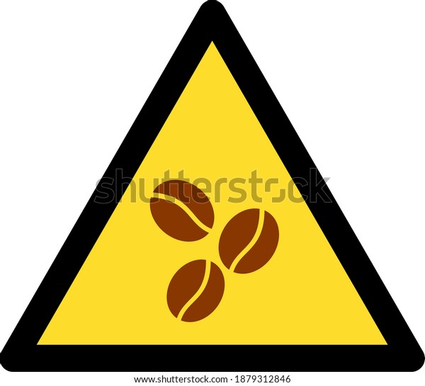 Coffee Warning Icon Flat Style Isolated Stock Vector (Royalty Free ...