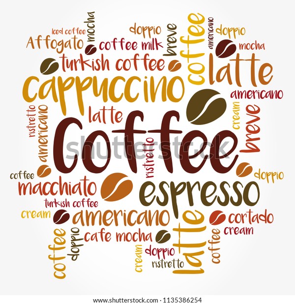 Coffee Words Cloud Collage Concept Background Stock Vector (Royalty ...