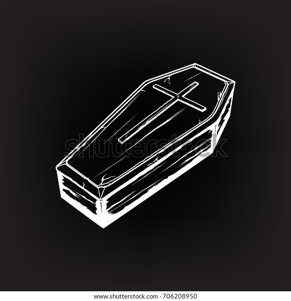 Coffin Cross Symbol Casket Vector Illustration Stock Vector (Royalty ...