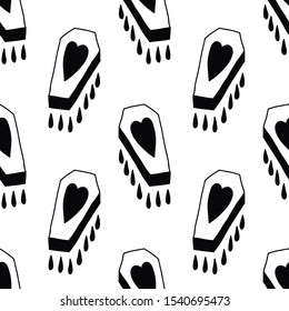 Coffin Heart Seamless Doodle Pattern Vector Stock Vector (Royalty Free ...