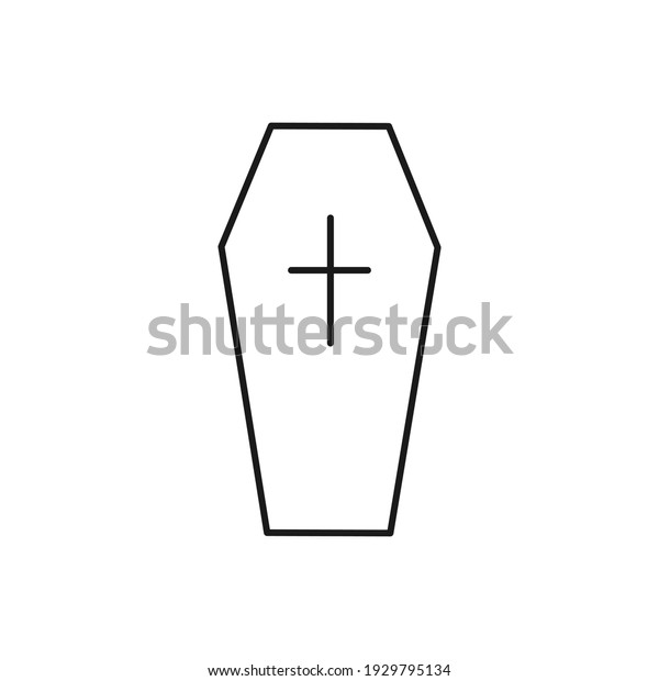 Coffin Outline Icon Death Line Symbol Stock Vector (Royalty Free ...