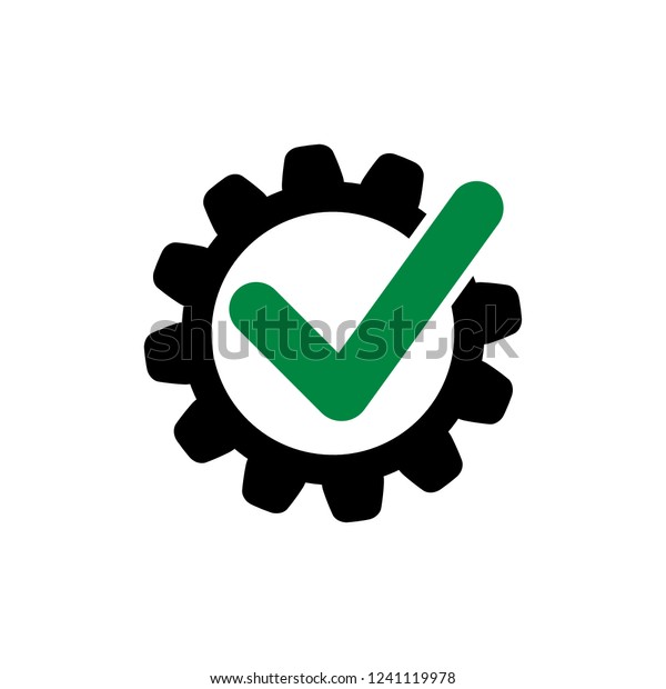 Cog Check Icon Check Mark Gear Stock Vector (Royalty Free) 1241119978 ...