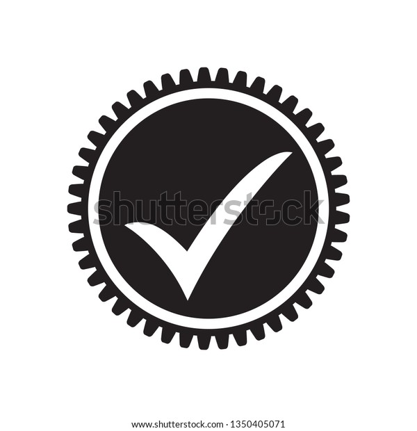 Cog Check Icon Check Mark Gear Stock Vector (Royalty Free) 1350405071 ...