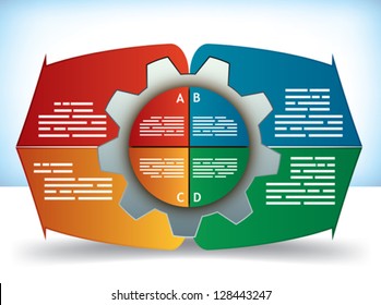 Cog Diagram Presentation Brochure Template Four Stock Vector (Royalty ...