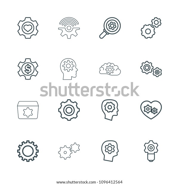 Cog Icon Collection 16 Cog Outline Stock Vector (Royalty Free ...