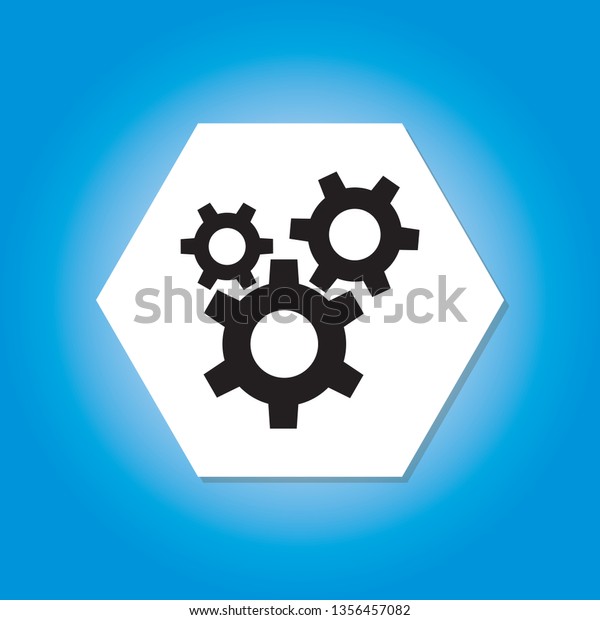 Cog Icon White Blue Background Used Stock Vector (Royalty Free ...