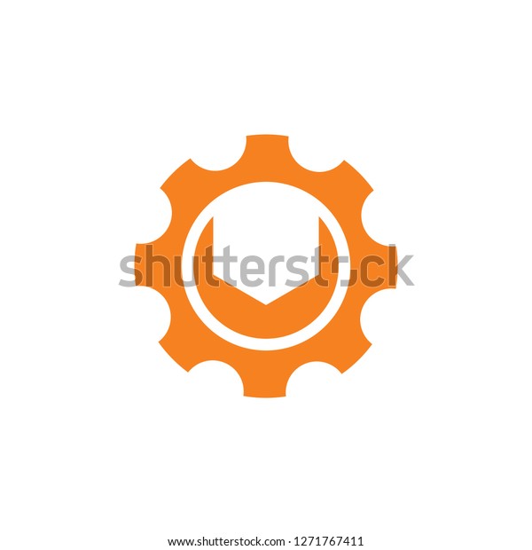 Cog Machine Adjustable Wrench Logo Vector Stock Vector (Royalty Free ...