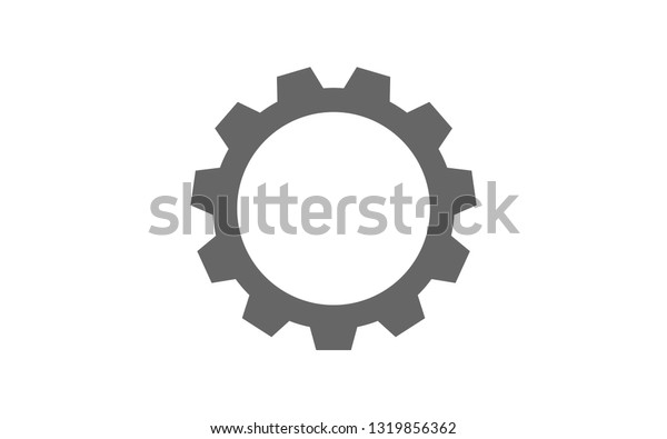 Cog On White Background Stock Vector (Royalty Free) 1319856362 ...