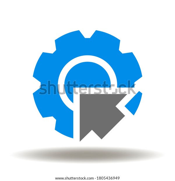 Cog Wheel Arrow Inside Icon Vector Stock Vector (Royalty Free ...