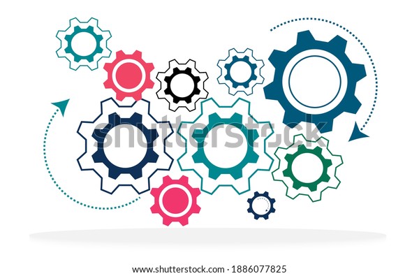 Cog Wheeler idea cog conectar el: vector de stock (libre de regalías ...