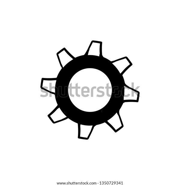 Cog Wheel Simple Doodle Vector Stock Vector (Royalty Free) 1350729341 ...