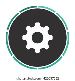 Cog Wheel Simple Flat White Vector Stock Vector (Royalty Free ...