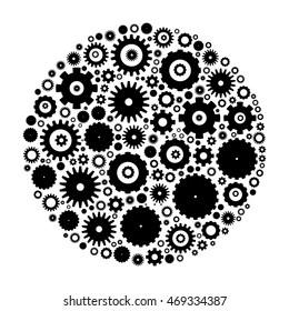 Cog Wheels Arranged Circle Shape Black Stock Vector (Royalty Free ...