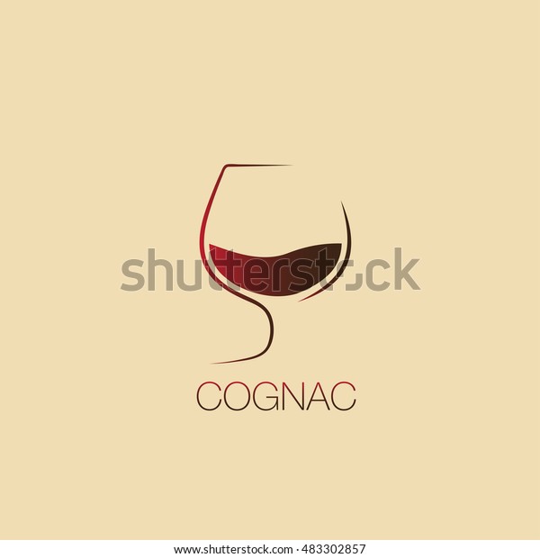 Cognac Logo Glass Cognac Cognac Symbol Stock Vector (Royalty Free ...