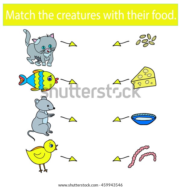 Cognitive Game Kids Educational Game Match Stock Vector (Royalty Free ...