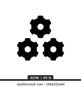Cogs Silhouette Icon Vector Illustration Logo Stock Vector (Royalty ...