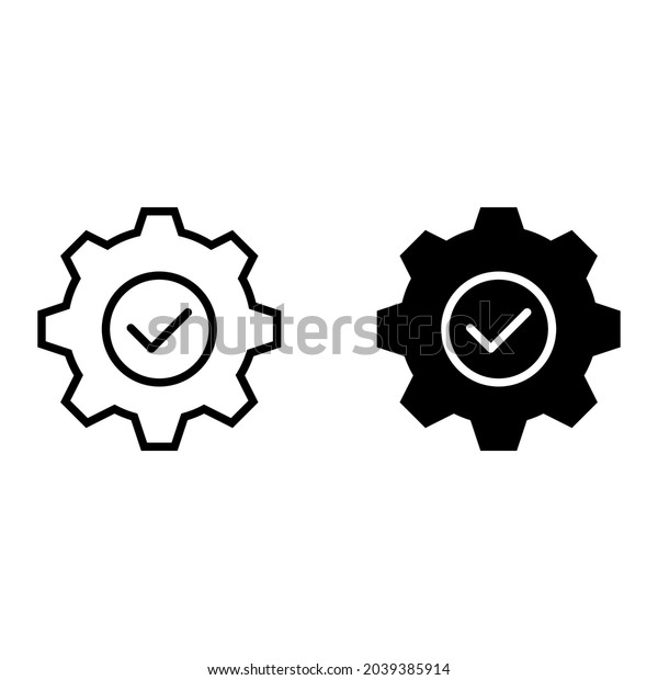 Cogwheel Check Mark Gear Icon Stock Vector (Royalty Free) 2039385914 ...