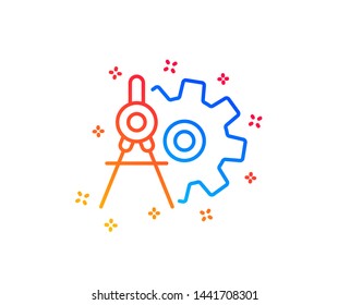 Cogwheel Dividers Line Icon Engineering Tool Stock Vector (Royalty Free ...