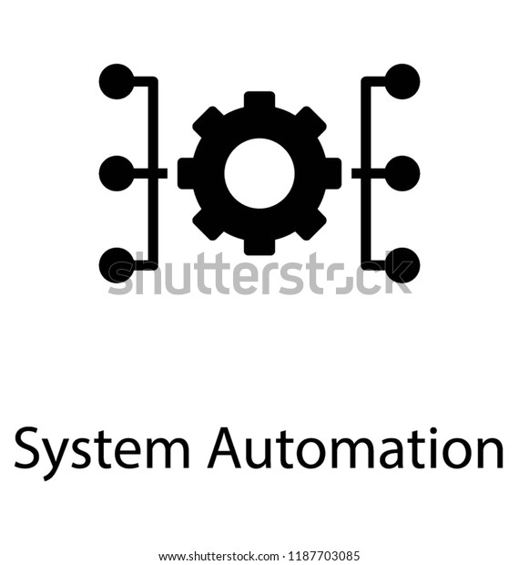 Cogwheel Network Nodes Sign System Automation Stock Vector (Royalty ...