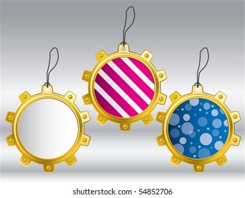 Cogwheel Shaped Label Set Designs Stock Vector (Royalty Free) 54852706 ...