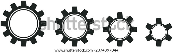 Cogwheel Vector Set Symbols Black On Stock Vector (Royalty Free ...