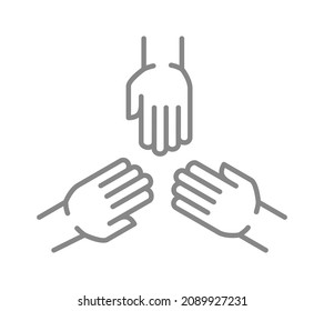 Cohesion Teamwork Line Icon Team Work Stock Vector (Royalty Free ...
