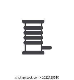 Coil Electric Cable Filled Outline Icon Stock Vector (Royalty Free ...