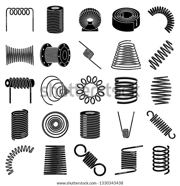 Coil Icons Set Simple Set Coil Stock Vector (Royalty Free) 1330343438