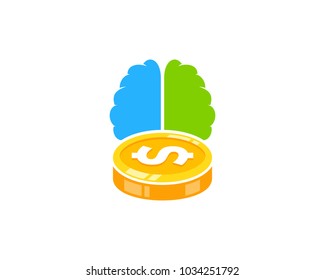 Coin Brain Icon Logo Design Element Stock Vector (Royalty Free ...