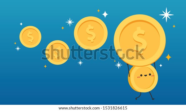 Coin Character Wallpaper Free Space Text Stock Vector (Royalty Free ...