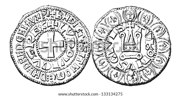 Coin Currency During Rule Louis Ix Stock Vector (Royalty Free ...
