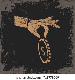 Coin Design On Grunge Backgroundvector Stock Vector (Royalty Free ...