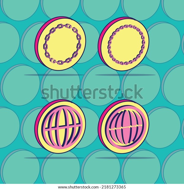 Coin Designs Different Shapes Stock Vector (Royalty Free) 2181273365 ...