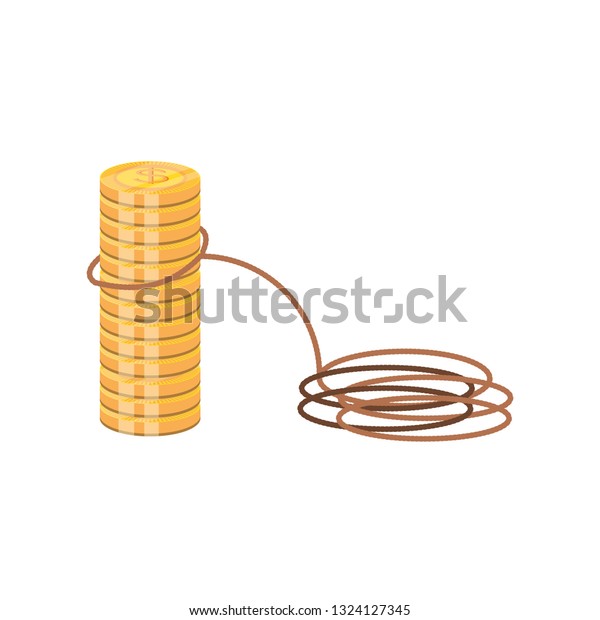 Coin Dollar Rope Isolated Icon Stock Vector (Royalty Free) 1324127345 ...