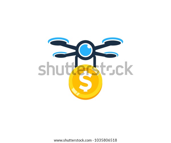 Coin Drone Icon Logo Design Element Stock Vector (Royalty Free ...