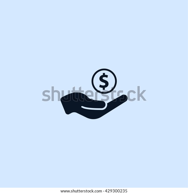 Coin Hand Icon Coin Hand Sign Stock Vector (Royalty Free) 429300235 ...