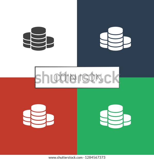 Coin Icon White Background Editable Filled Stock Vector (Royalty Free ...