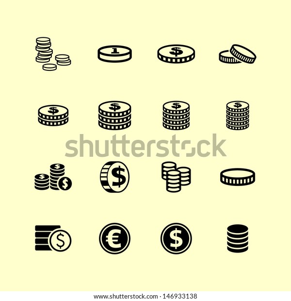 Coin Icons Stock Vector (Royalty Free) 146933138